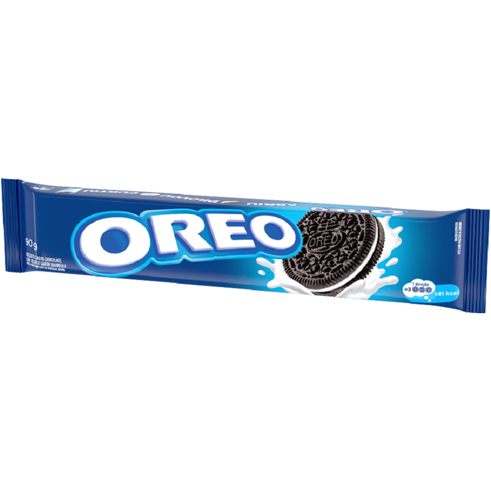BISCOITO OREO SABOR CHOCOLATE COM RECHEIO SABOR BAUNILHA 90G - docesvaz