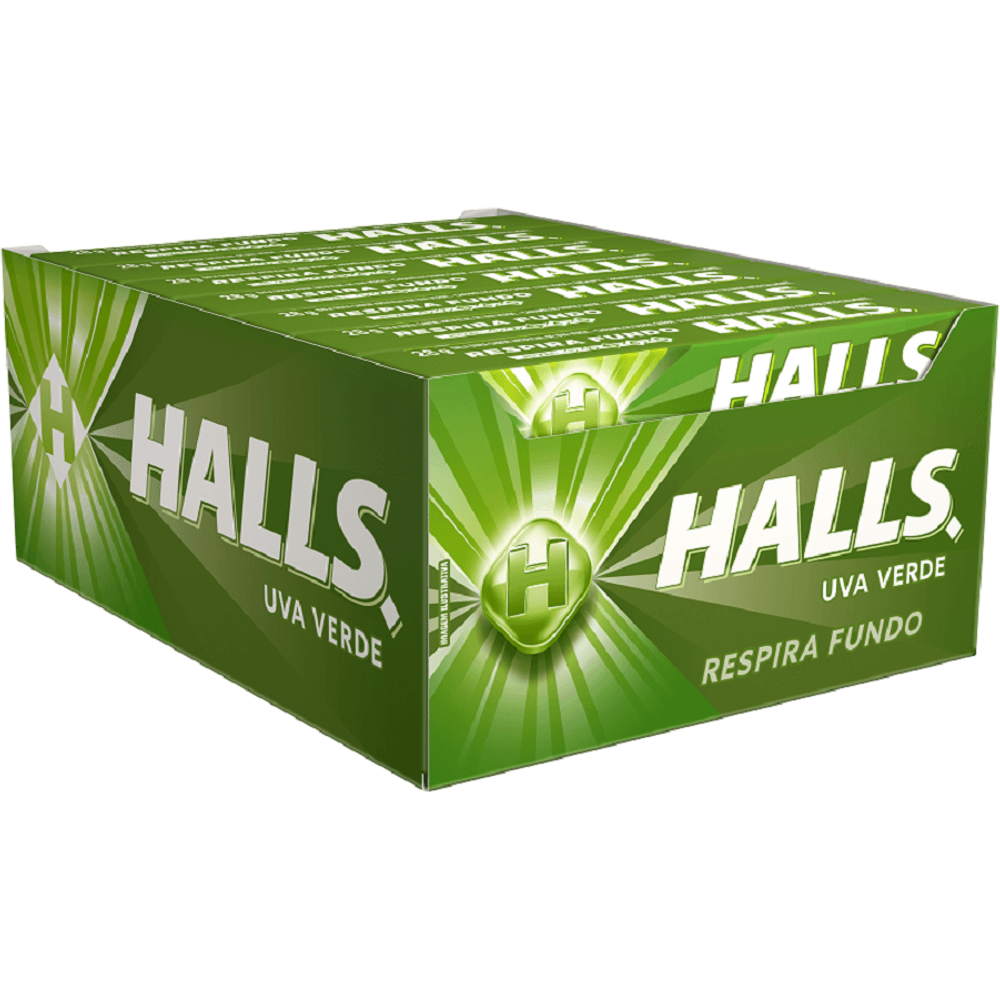 DROPS HALLS SABOR UVA VERDE COM 21 UNIDADES - docesvaz
