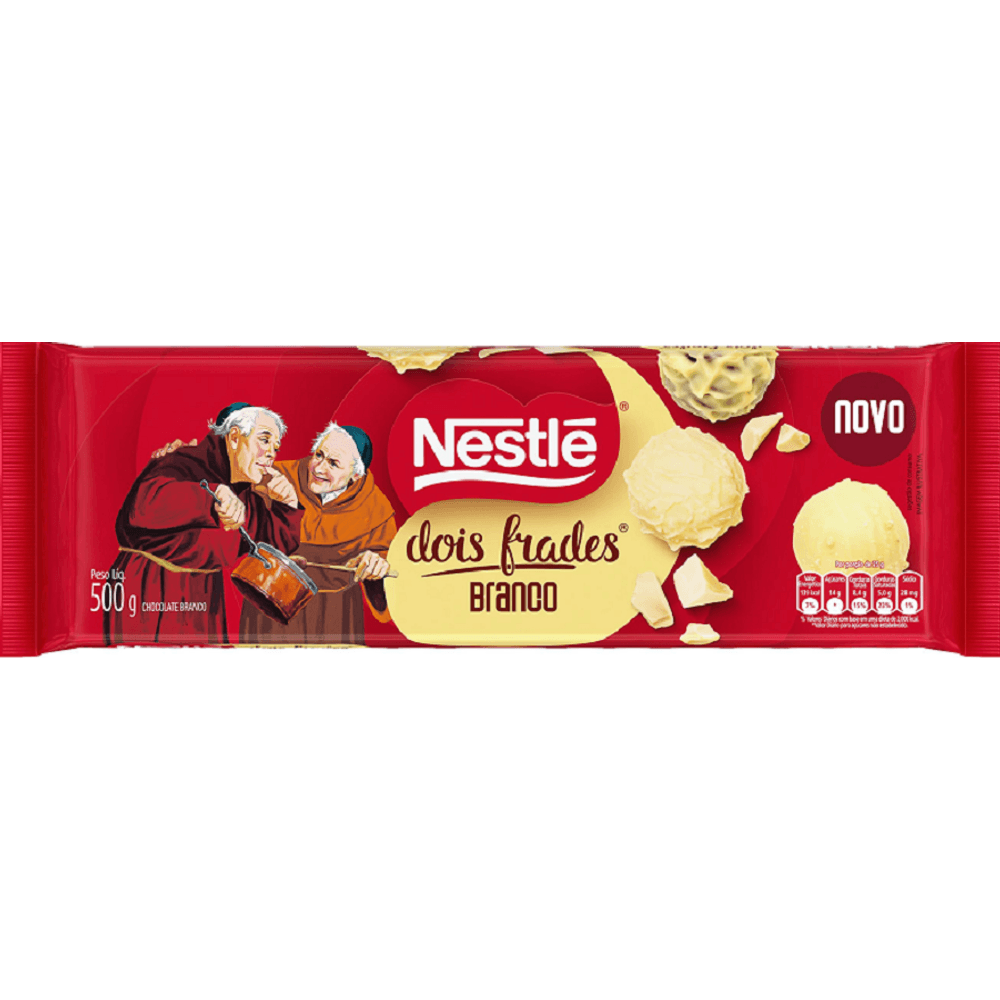 CHOCOLATE COBERTURA NESTLE DOIS FRADES BRANCO 500G - docesvaz