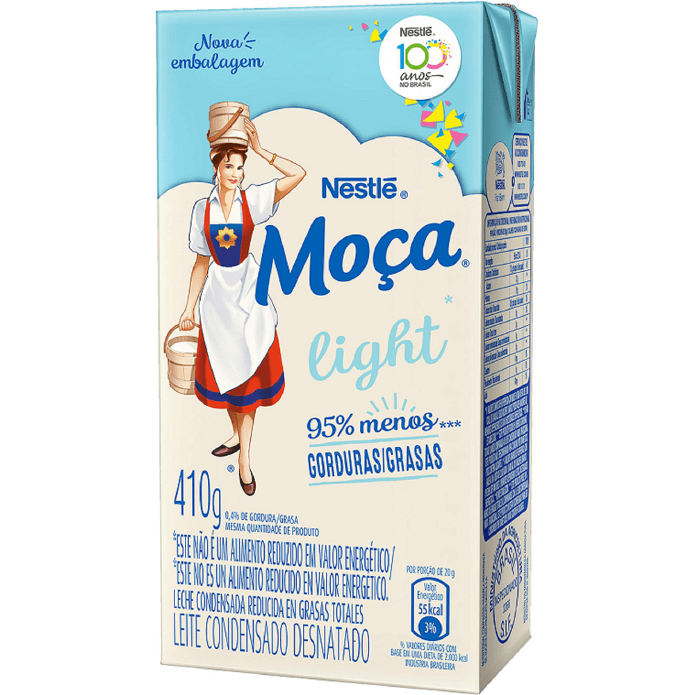 LEITE CONDENSADO MOCA LIGHT CAIXA 410G NESTLE - docesvaz