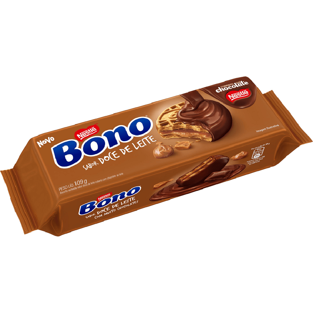 BISCOITO BONO RECHEADO SABOR DOCE DE LEITE COBERTO COM CHOCOLATE AO ...