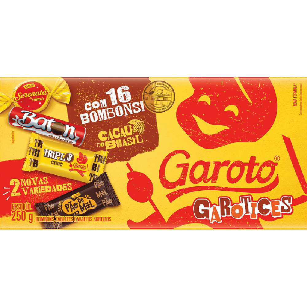 CAIXA BOMBOM GAROTO 250G COM 16 BOMBONS - docesvaz