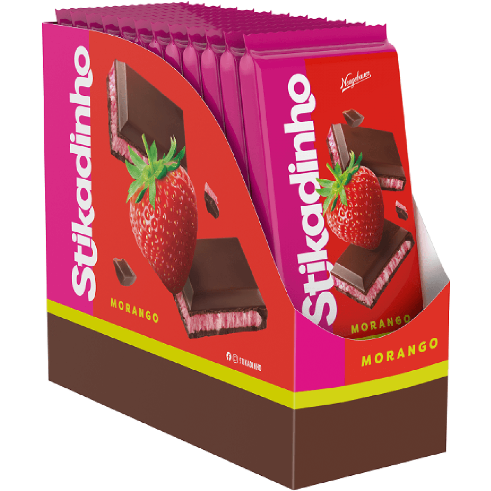 CHOCOLATE STIKADINHO CONTEM 12 BARRAS DE 70G CADA - docesvaz