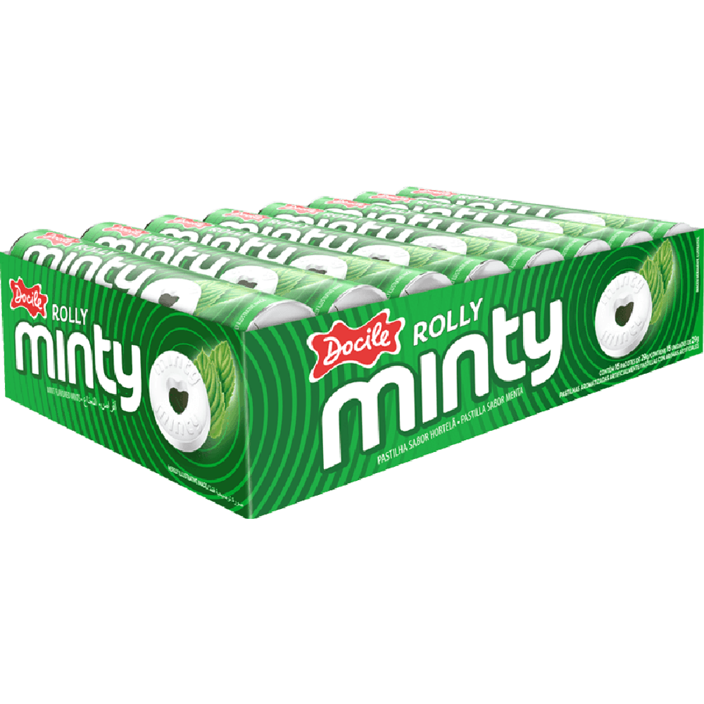 PASTILHA ROLLY MINTY 464G SABOR HORTELA CONTEM 16 PACOTES DE 29G CADA ...