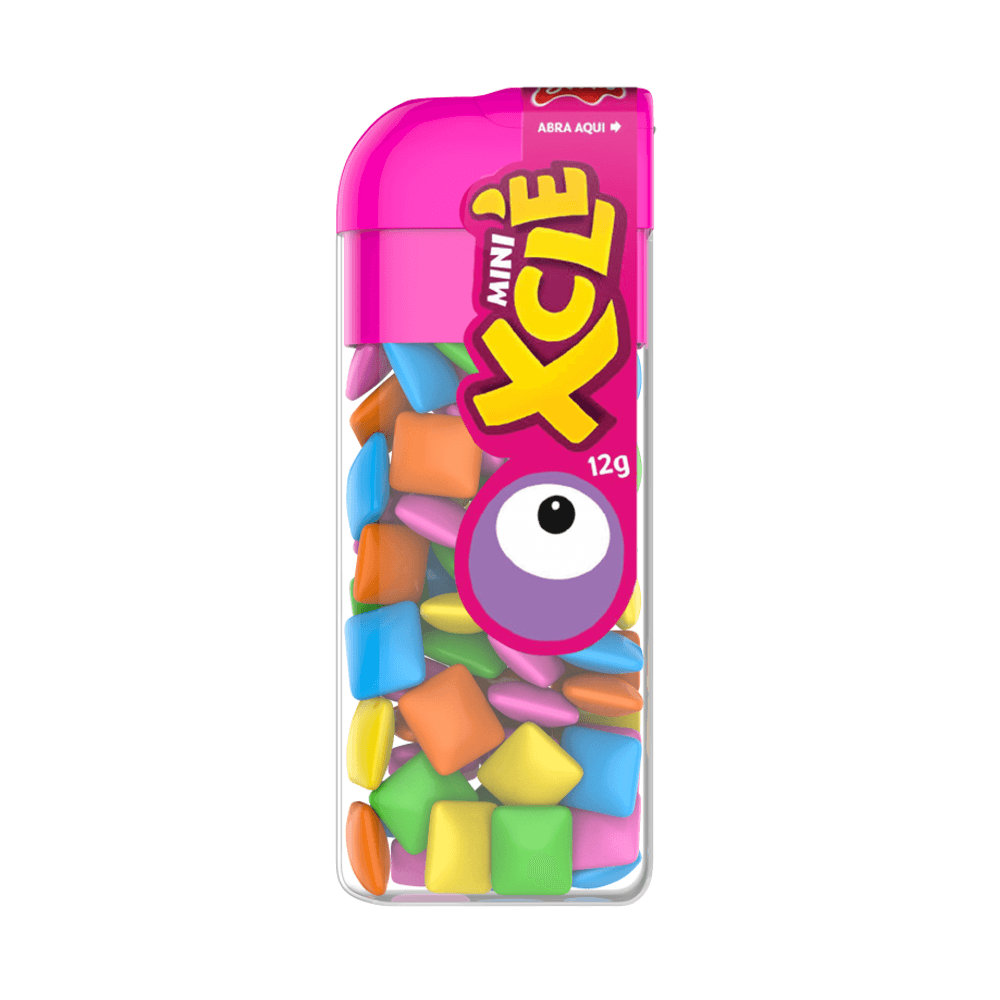 GOMA DE MASCAR MINI XCLE TUTTI FRUTTI CONTEM 12 UNIDADES DE 12G CADA ...