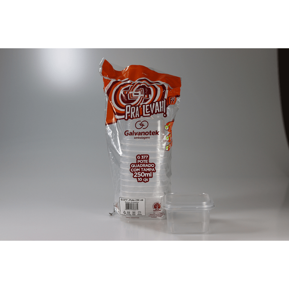 G377 POTE QUADRADO COM 10- 250 ML - DIMENSAO INT.: 78X78X50MM ...