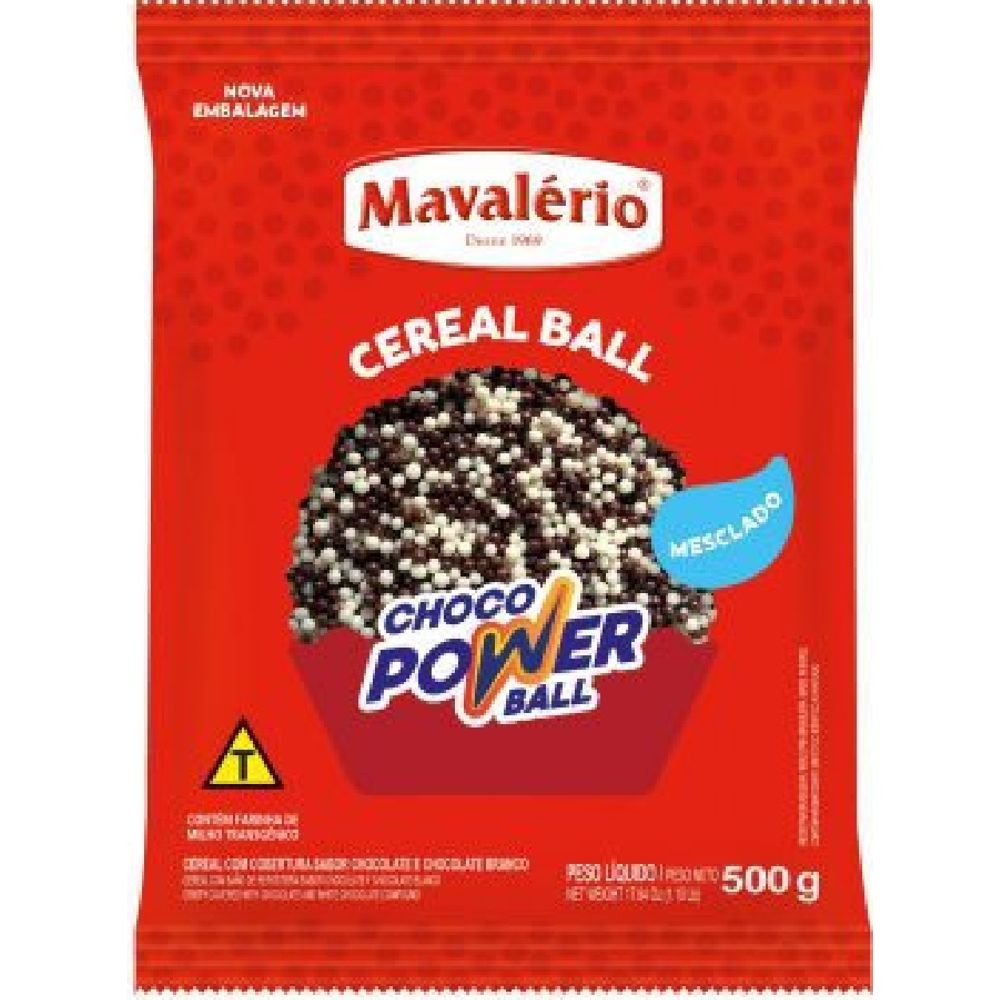 CHOCO POWER BALL MICRO CHOCOLATE BRANCO E AO LEITE 500G MAVALERIO ...