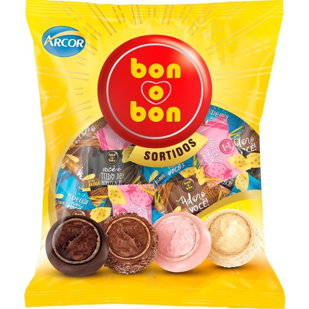 CHOCOLATE BOMBOM BONOBON 750G SORTIDO C/50 UNIDADES ARCOR - docesvaz