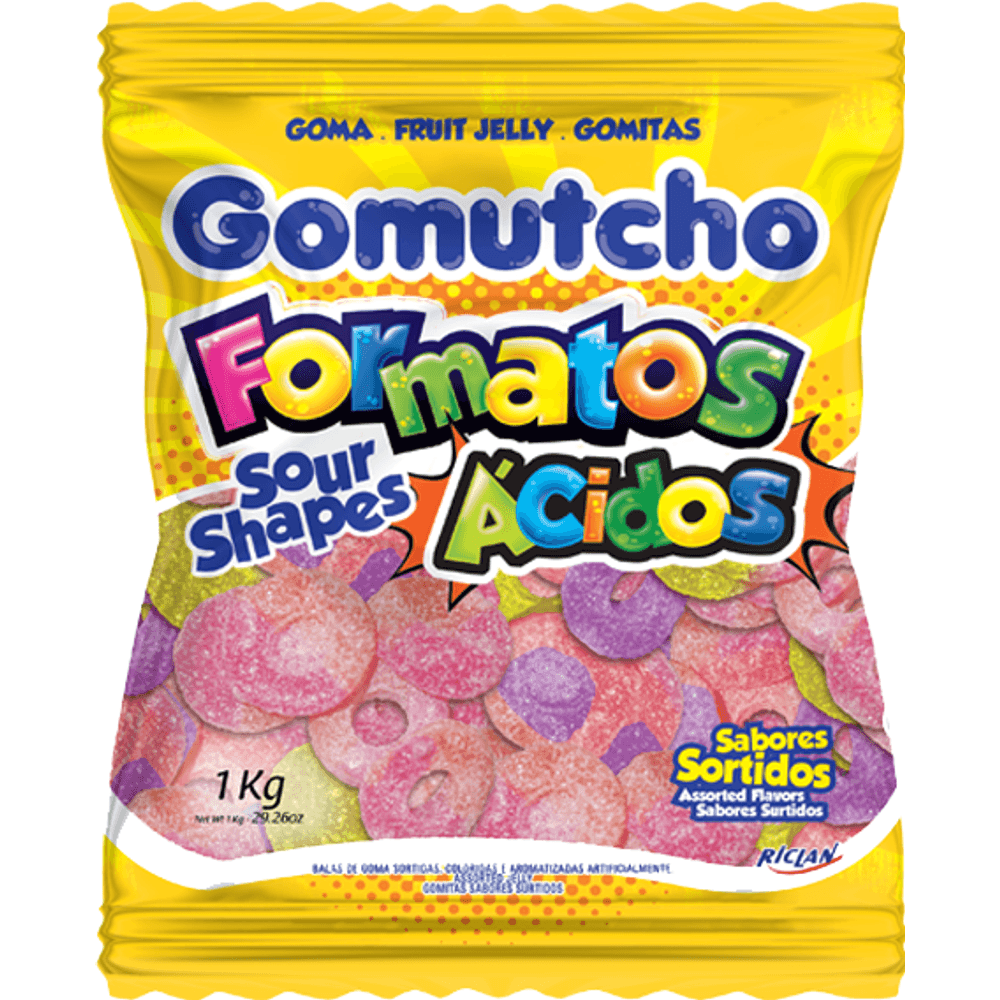 BALA DE GOMA GOMUTCHO 1KG ANEIS RICLAN - docesvaz