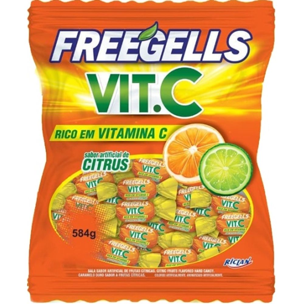 BALA FREEGELLS VITAMINA C 584G RICLAN - docesvaz