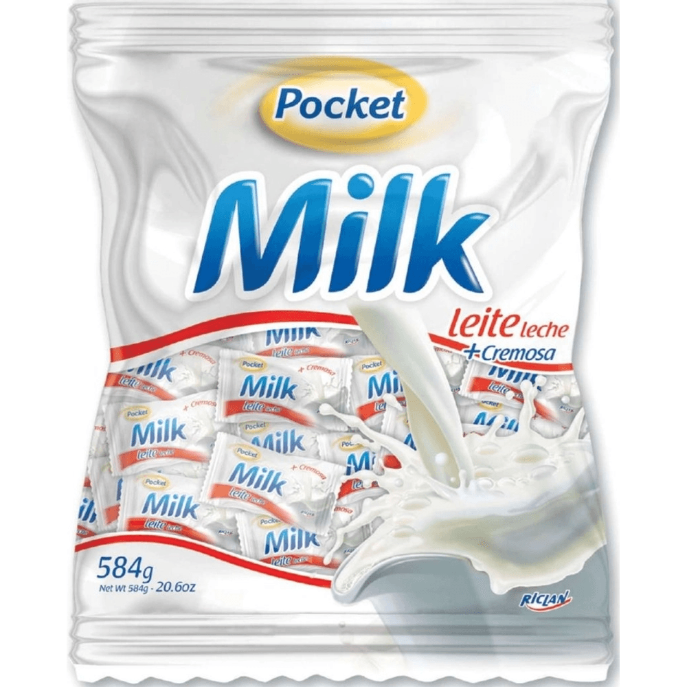 BALA POCKET 500G LEITE/MILK RICLAN - docesvaz
