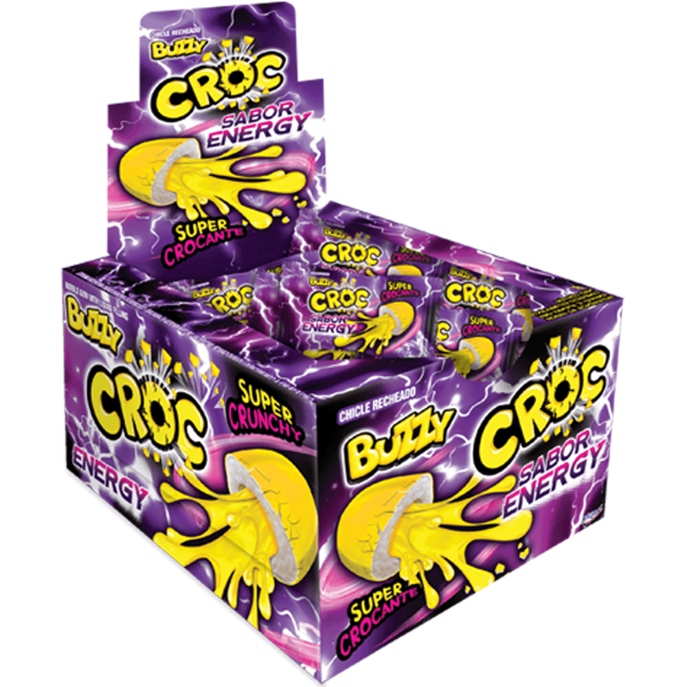 CHICLE BUZZY CROC C/40 UNIDADES ENERGY RICLAN - docesvaz