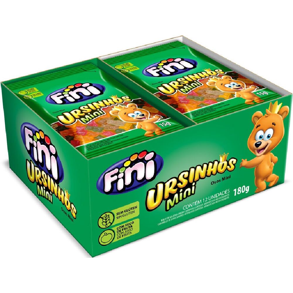 BALA FINI CONTEM 12 UNIDADES DE 15G CADA URSINHO FINI - docesvaz