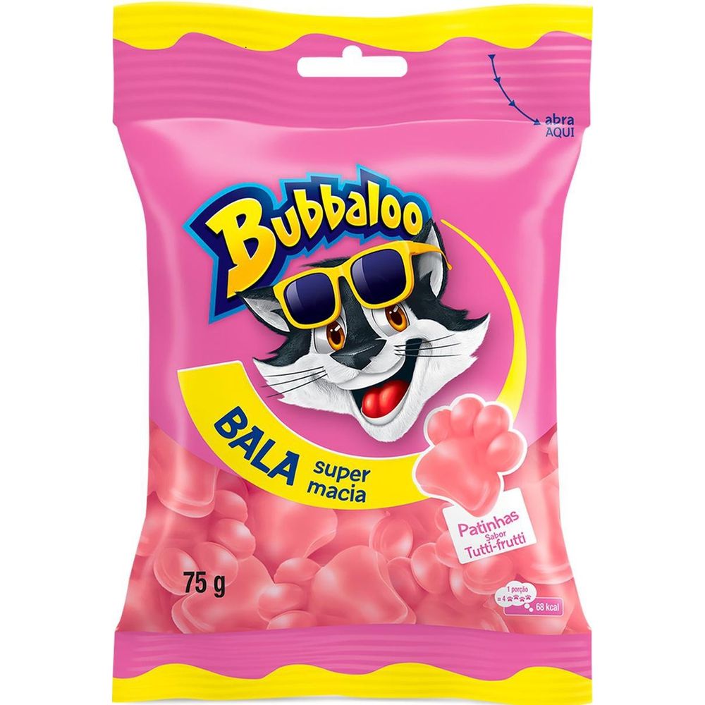 BALA BUBBALOO TUTTI-FRUTTI 75G - docesvaz