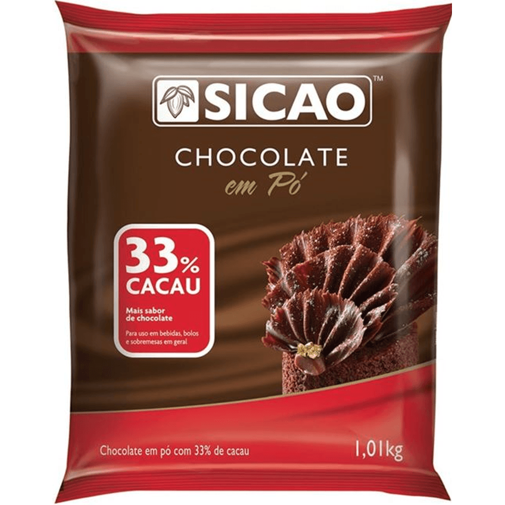 CHOCOLATE PO 33% CACAU 1.01KG SICAO - docesvaz