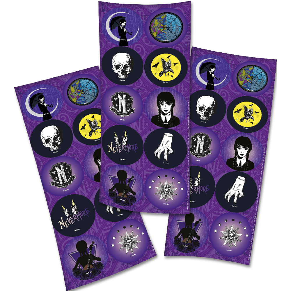 ADESIVO REDONDO WANDINHA COM 30 UNIDADES FESTCOLOR - docesvaz