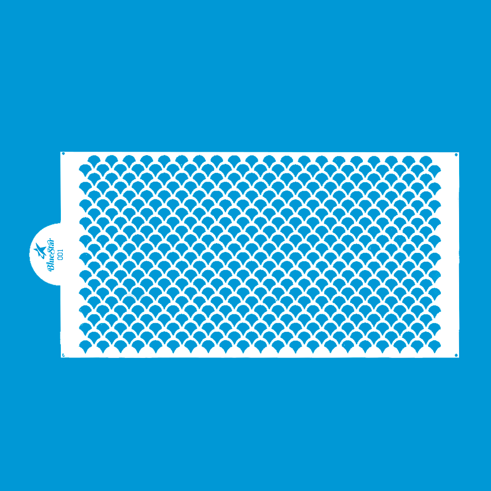 STENCIL ESCAMAS BLUE STAR - docesvaz